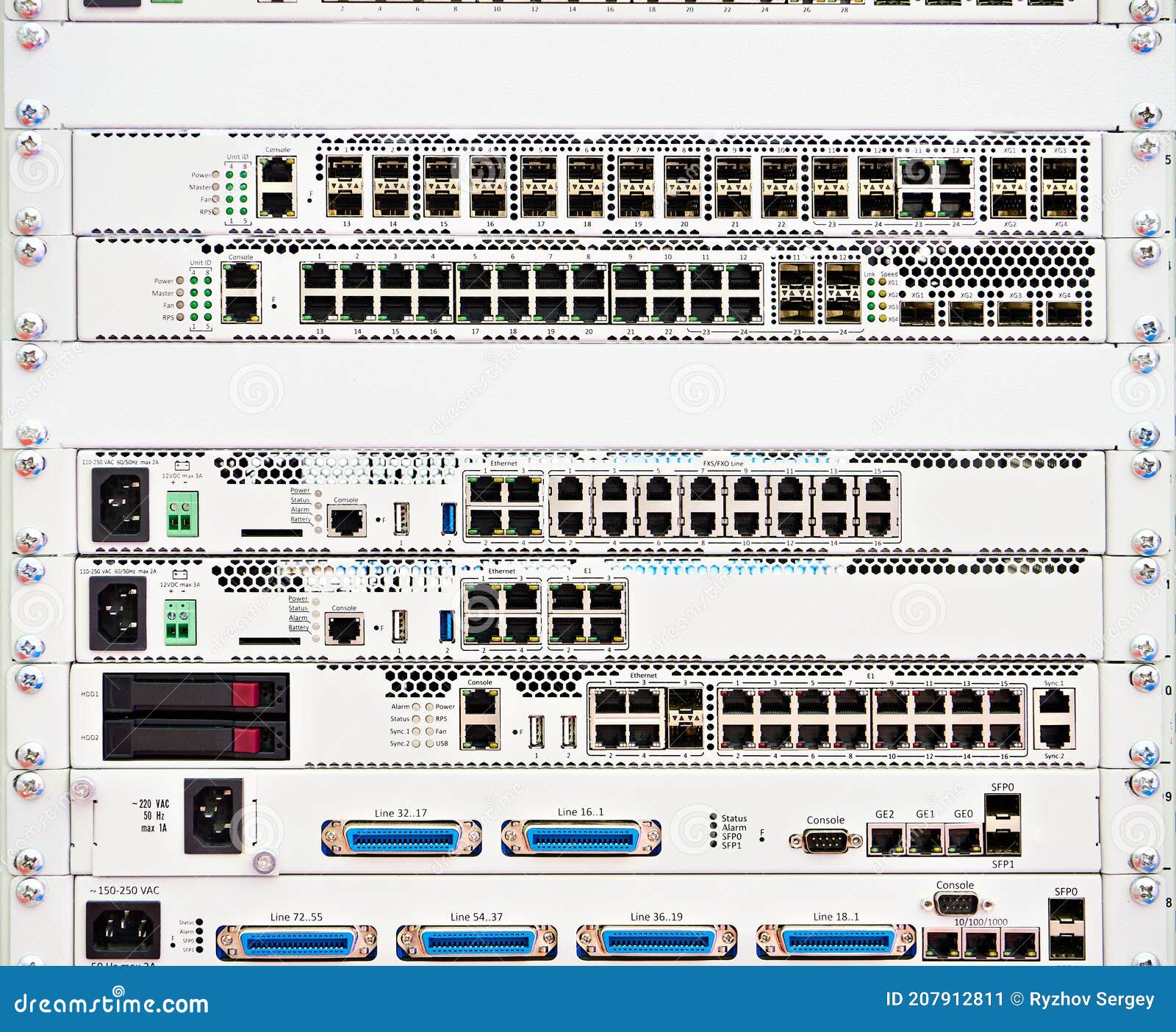Network Switches and Digital PBX Stock Image - Image of management ...