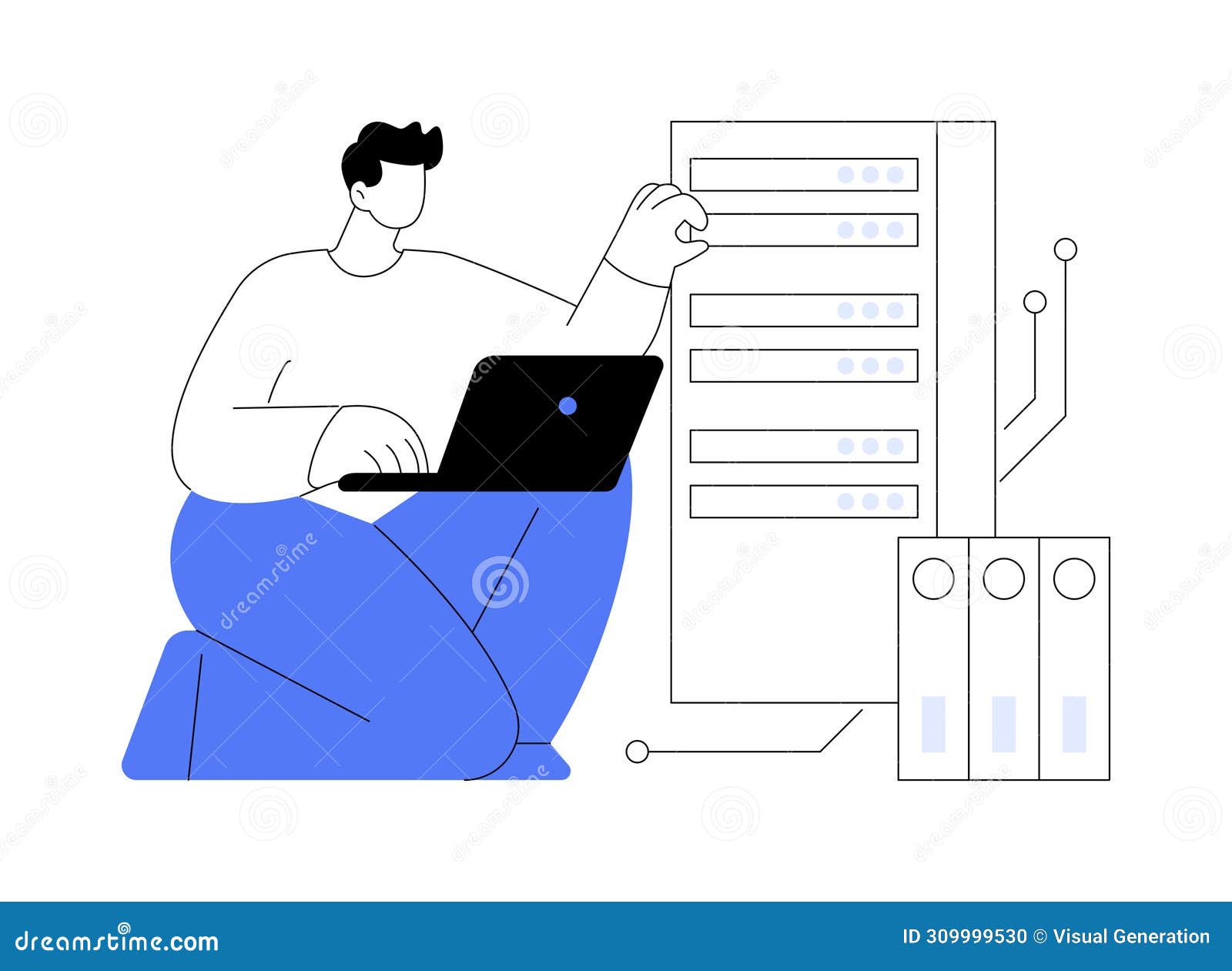 Network System Administrator Isolated Cartoon Vector Illustrations ...