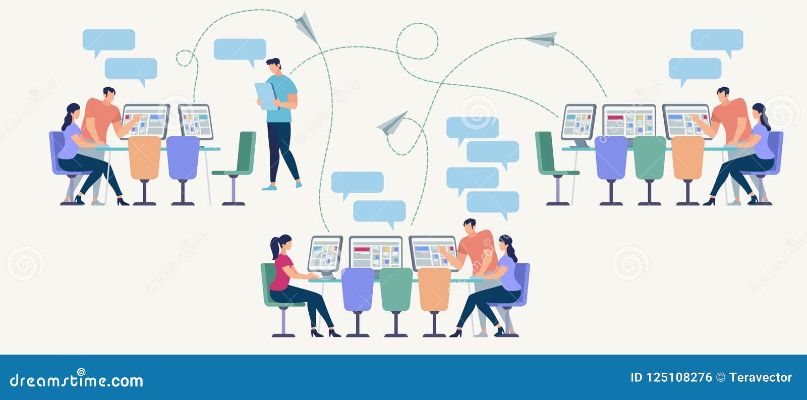 Network and Teamwork. Vector Illustration. Stock Vector - Illustration ...