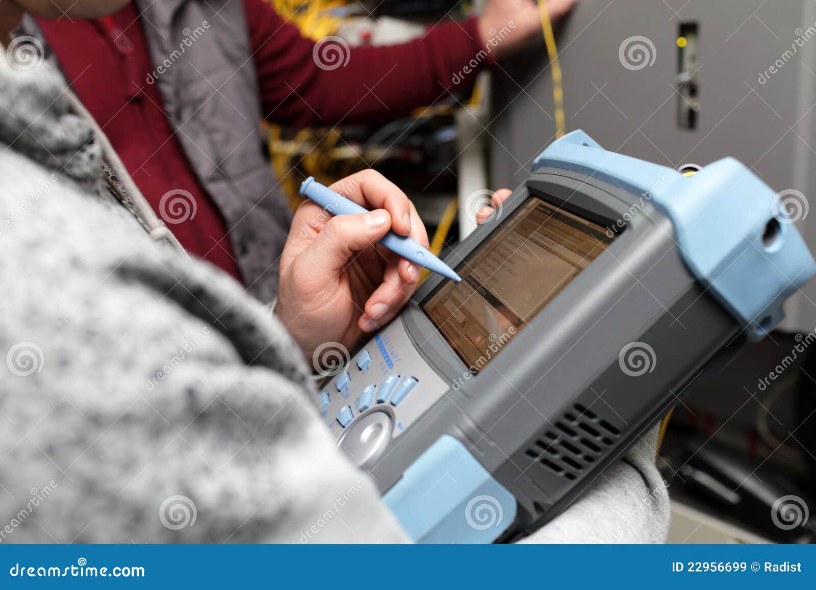 Network Technician Adjusting Instrument Stock Image - Image of person ...