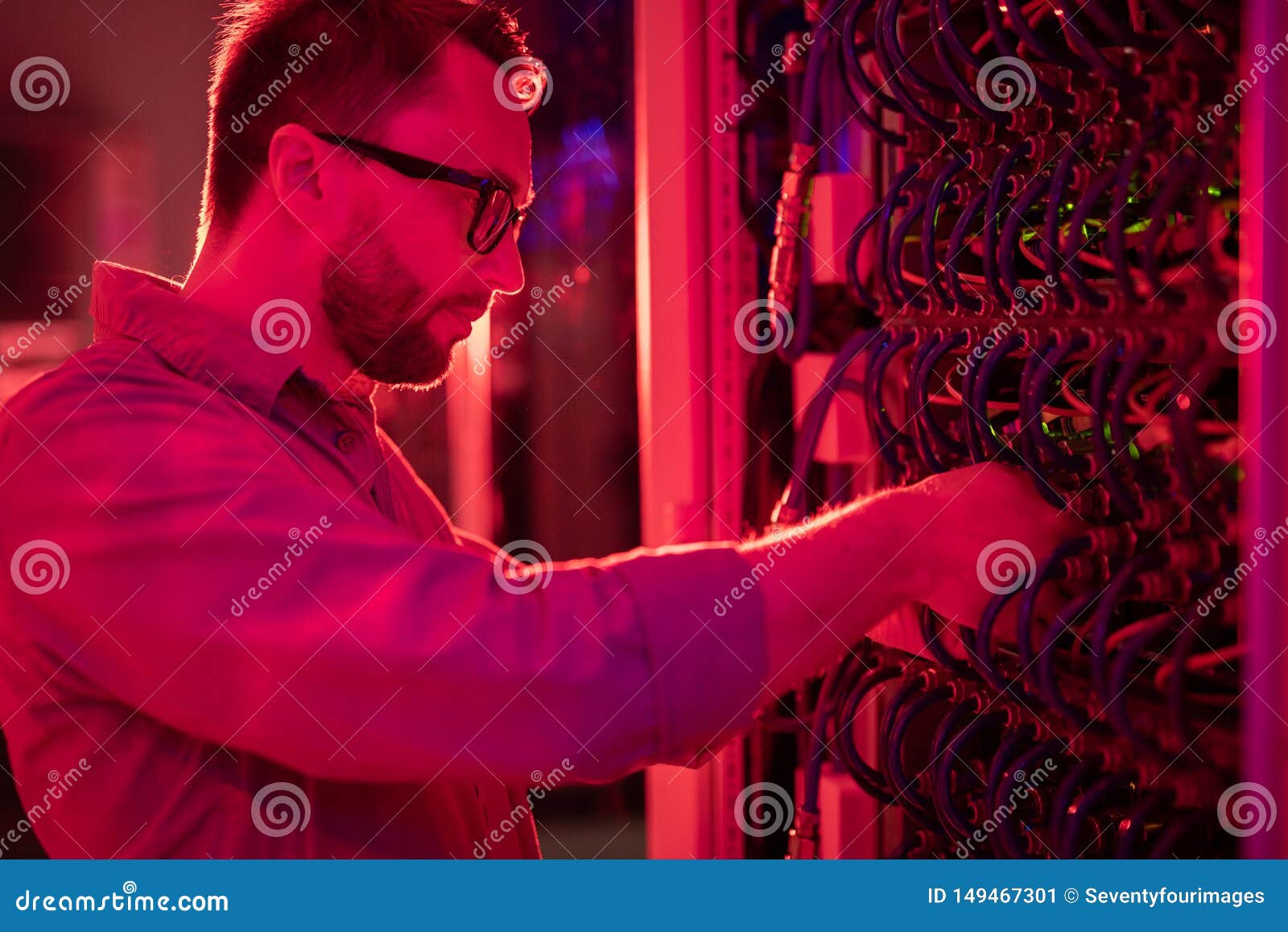 Network Technician Fixing Supercomputer Stock Image - Image of ...