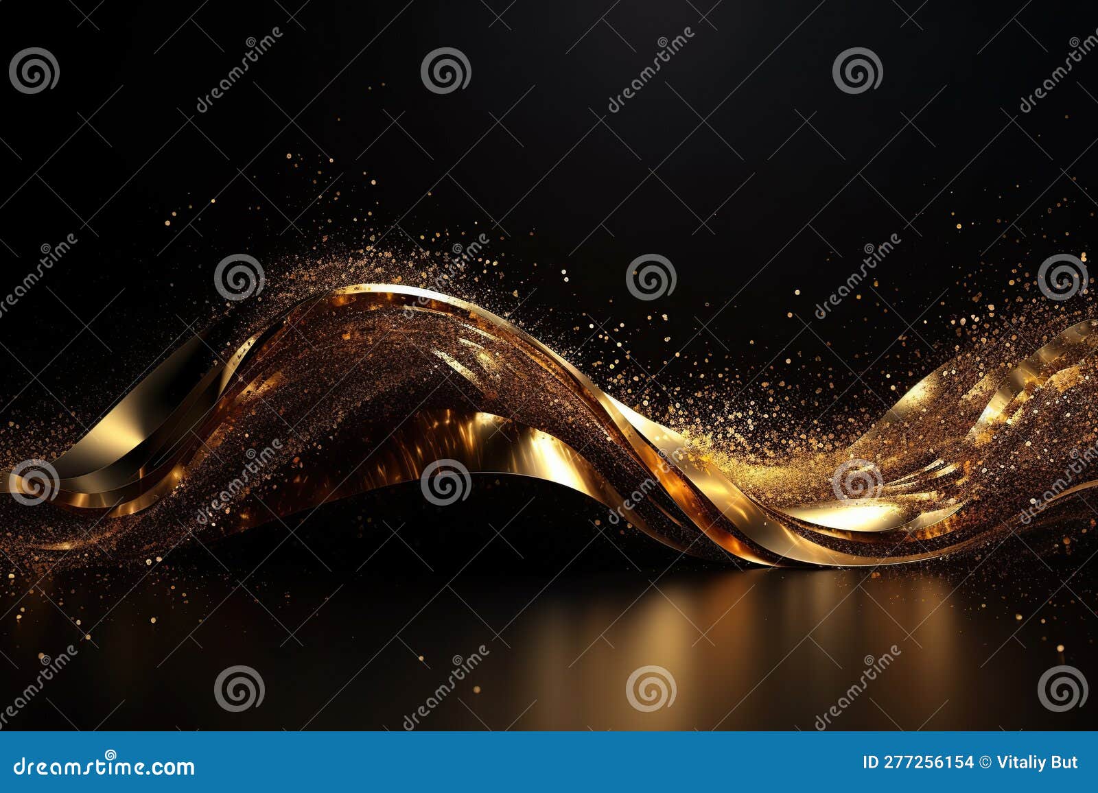 Network Technology Background Futuristic Tech Golden Wave Background ...