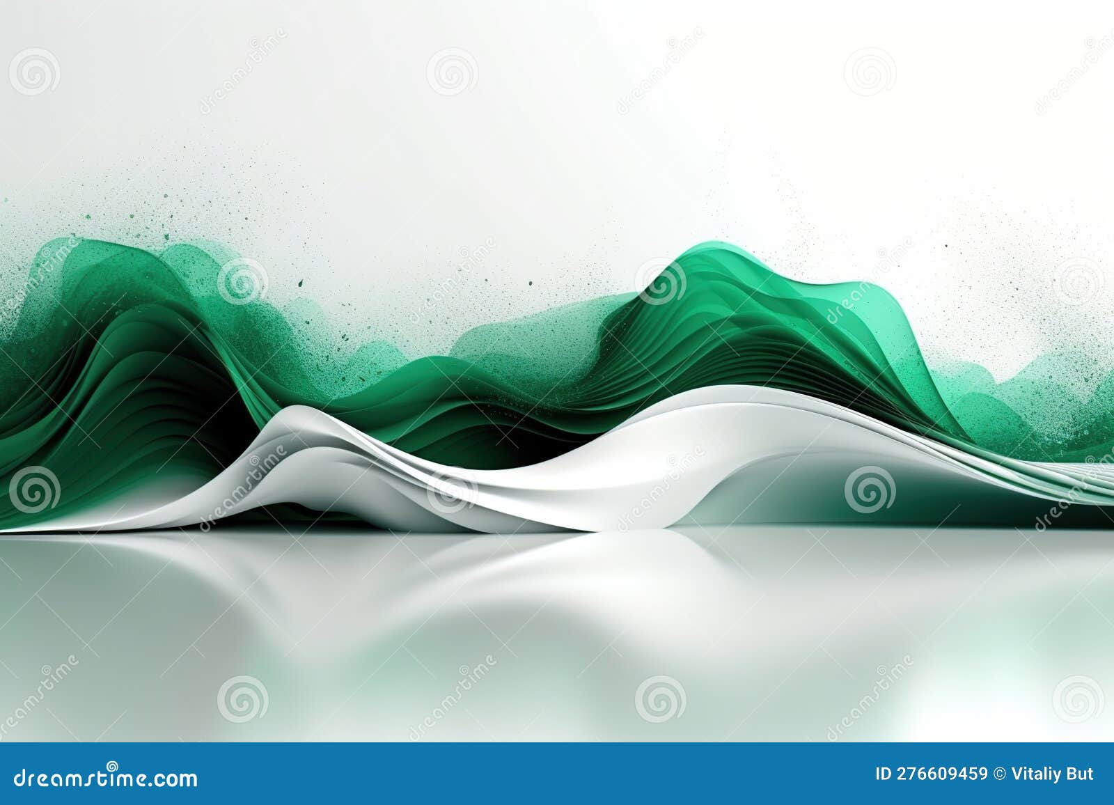 Network Technology Background Futuristic Tech Green and White Wave ...