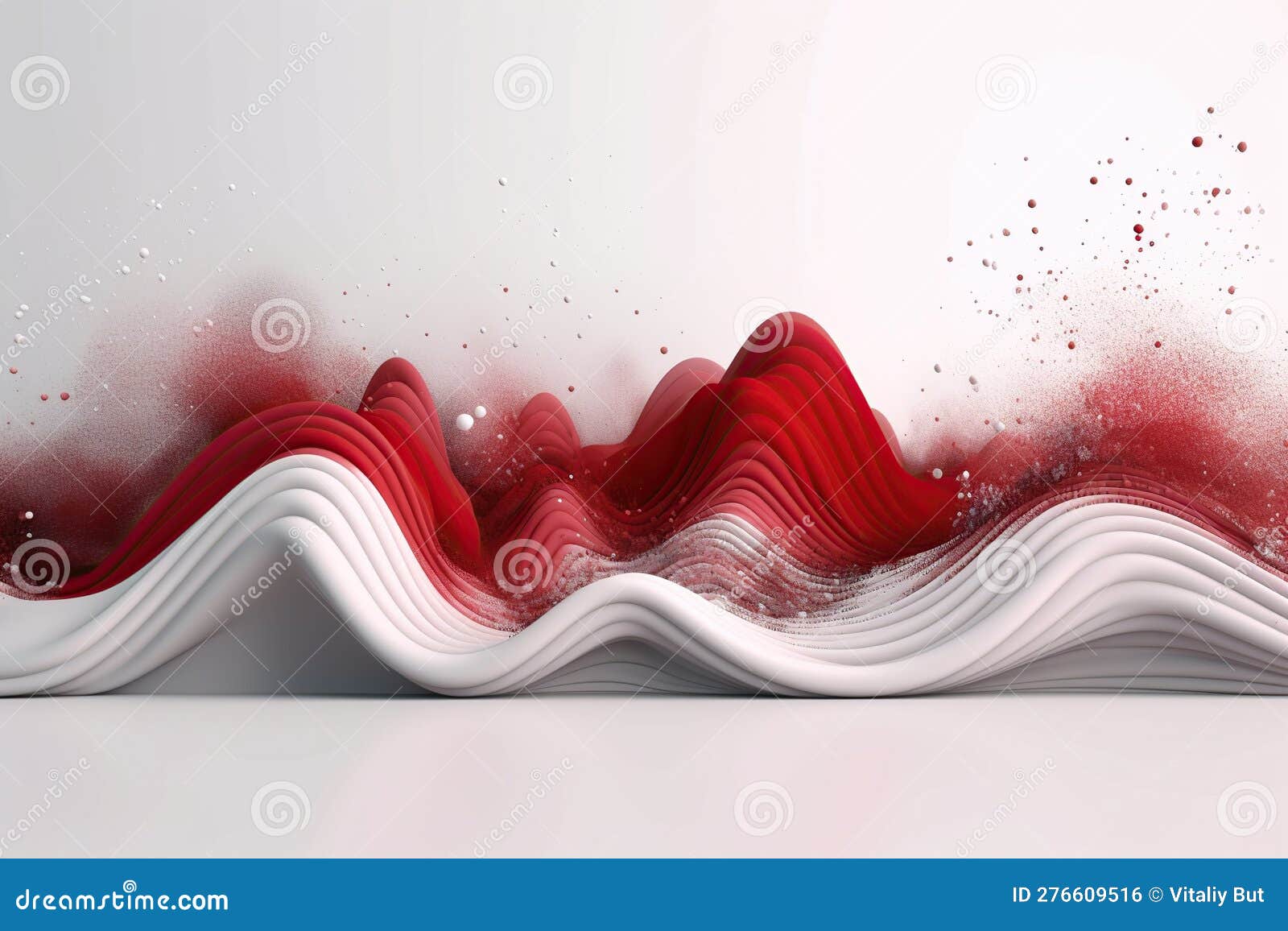 Network Technology Background Futuristic Tech Red and White Wave ...