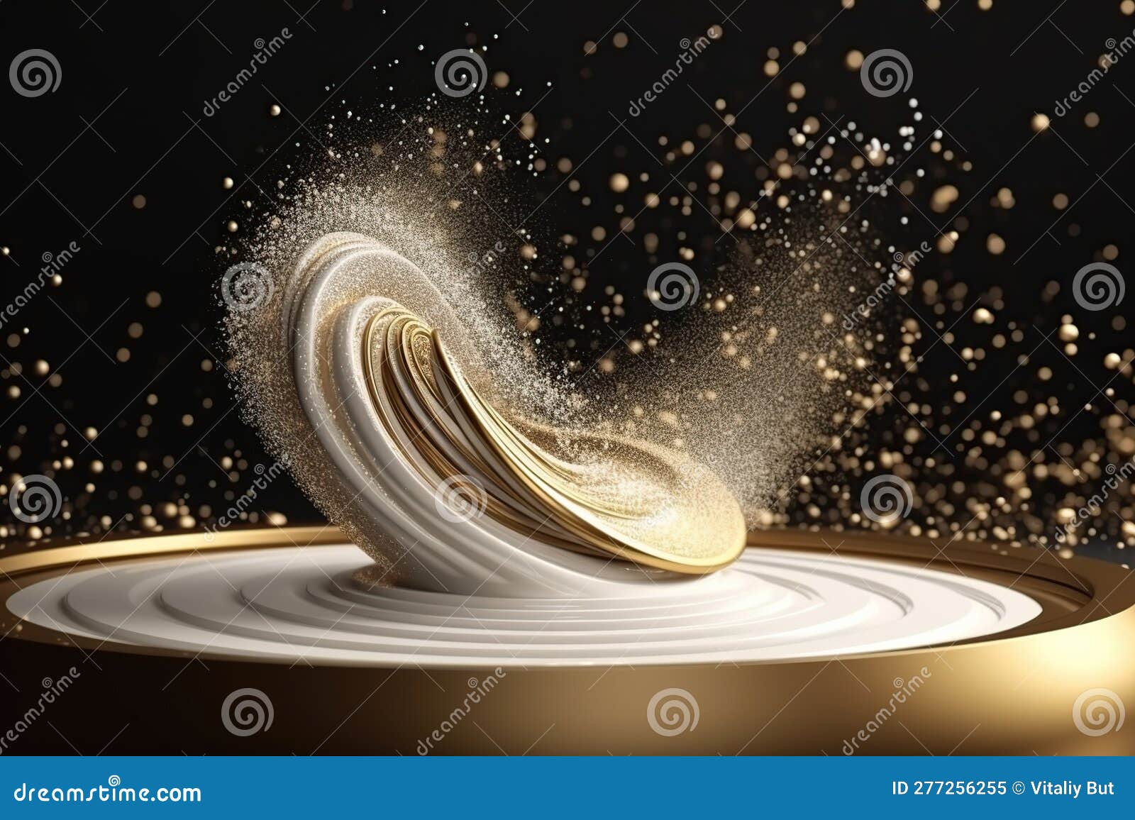 Network Technology Futuristic Tech Golden Cream Wave Background. Low ...