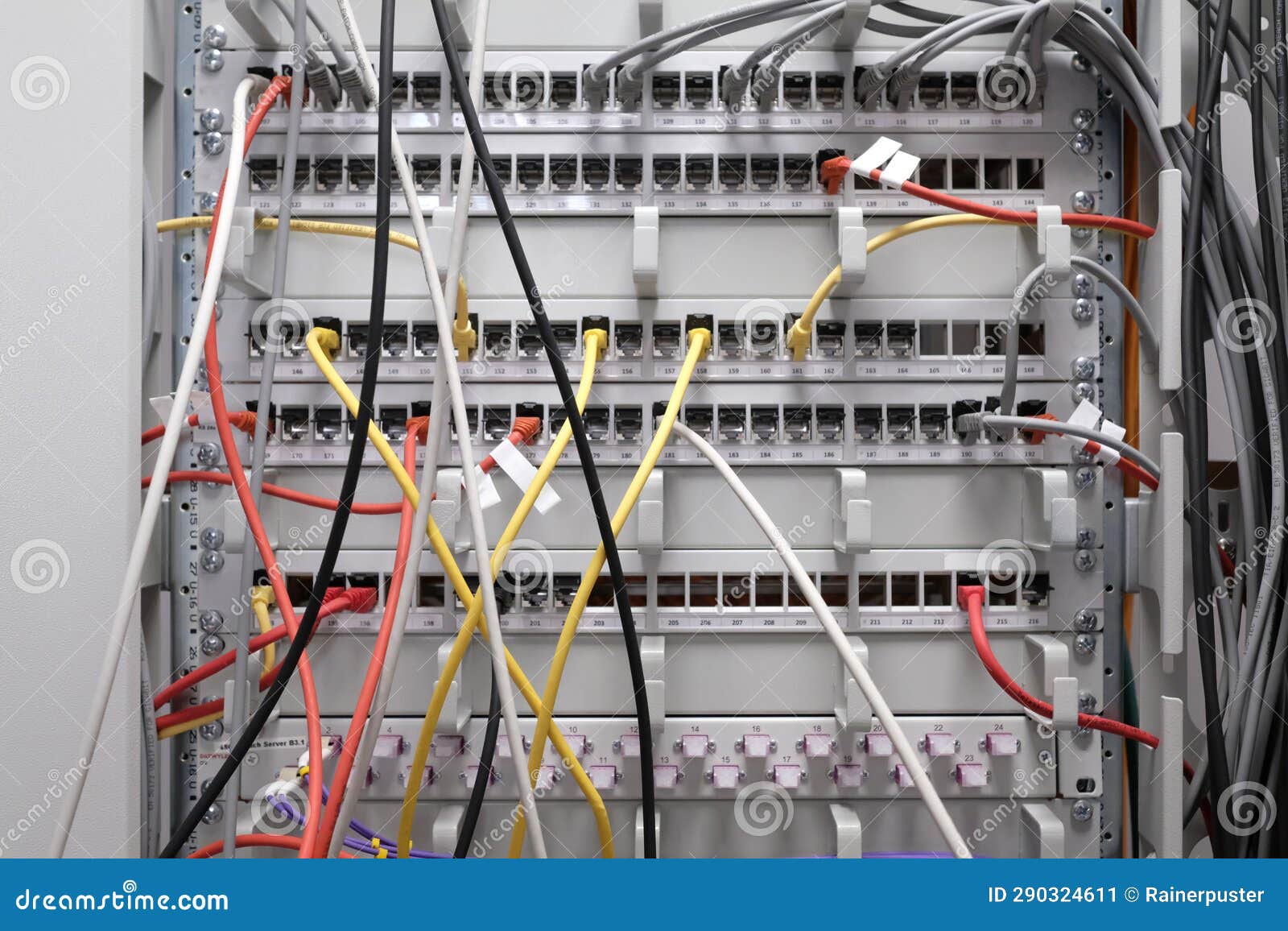 Multiple Colorful Cables in an it and Server Room Stock Image - Image ...