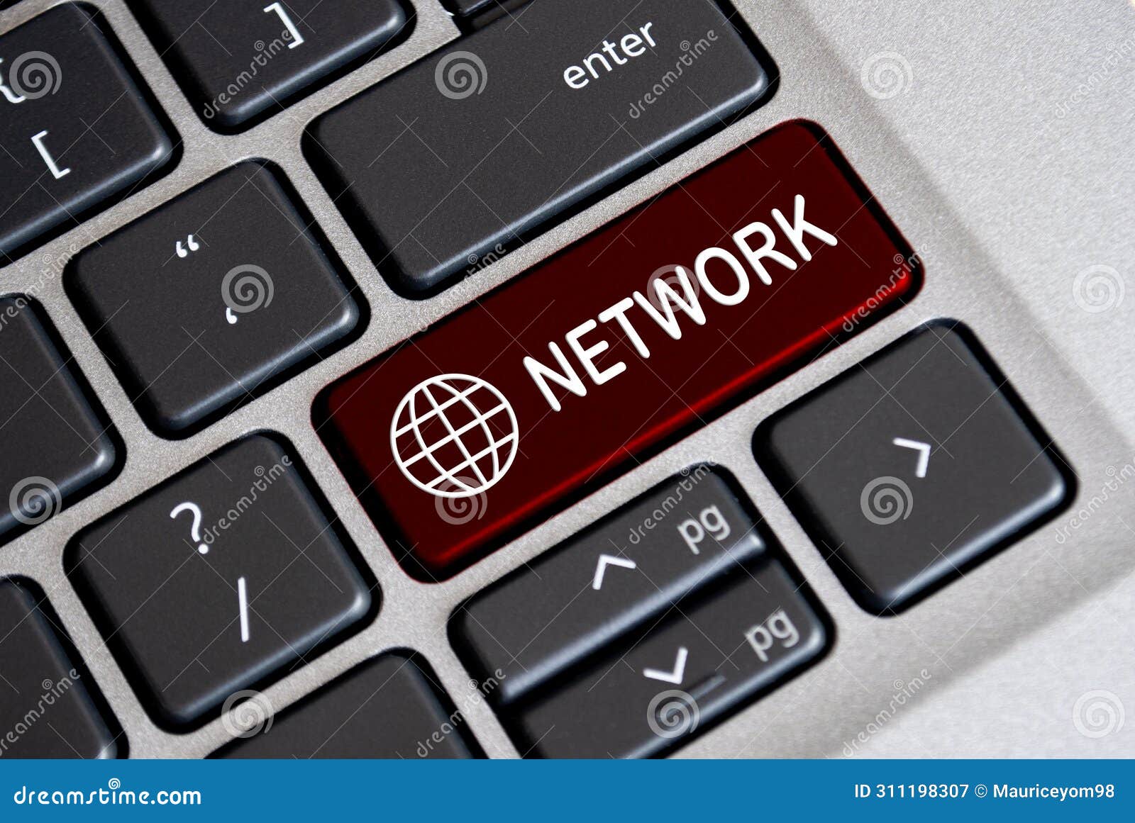Network Text on Red Laptop Keyboard Button. Networking Concept Stock ...