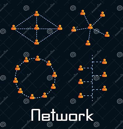 Network Topologies stock vector. Illustration of connection - 24656222