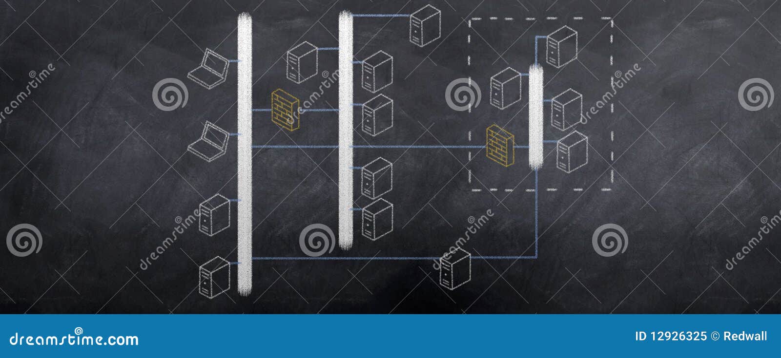 It Network Topology Diagram Stock Illustration - Illustration of office ...