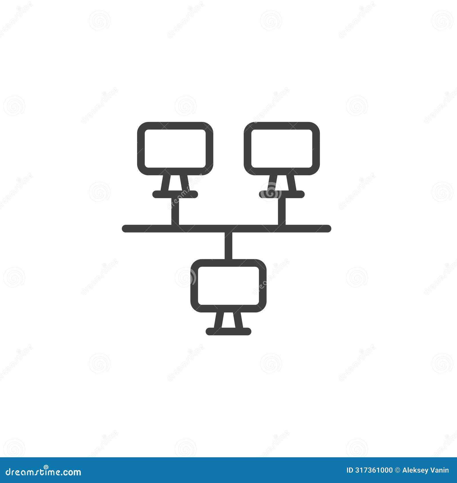 Network Topology line icon stock vector. Illustration of linear - 317361000