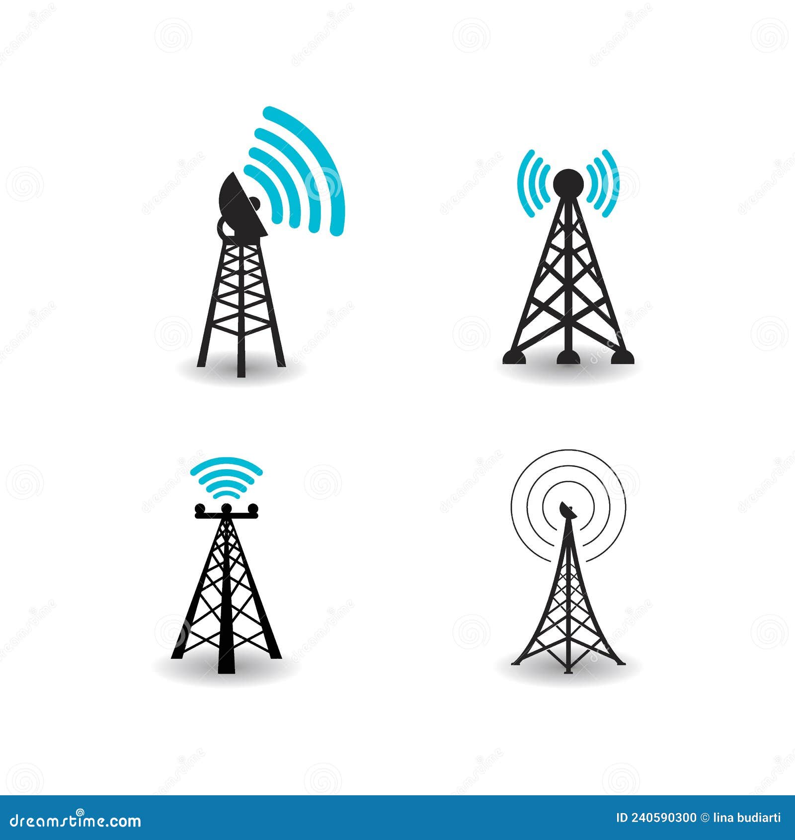 Network tower icon stock vector. Illustration of communicate - 240590300