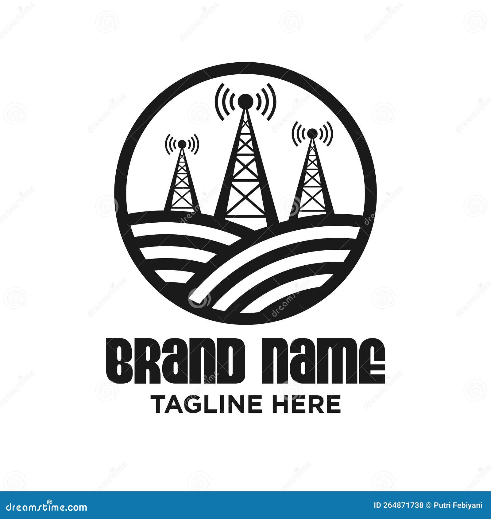 Network Tower Logo Design stock vector. Illustration of cartoon - 264871738
