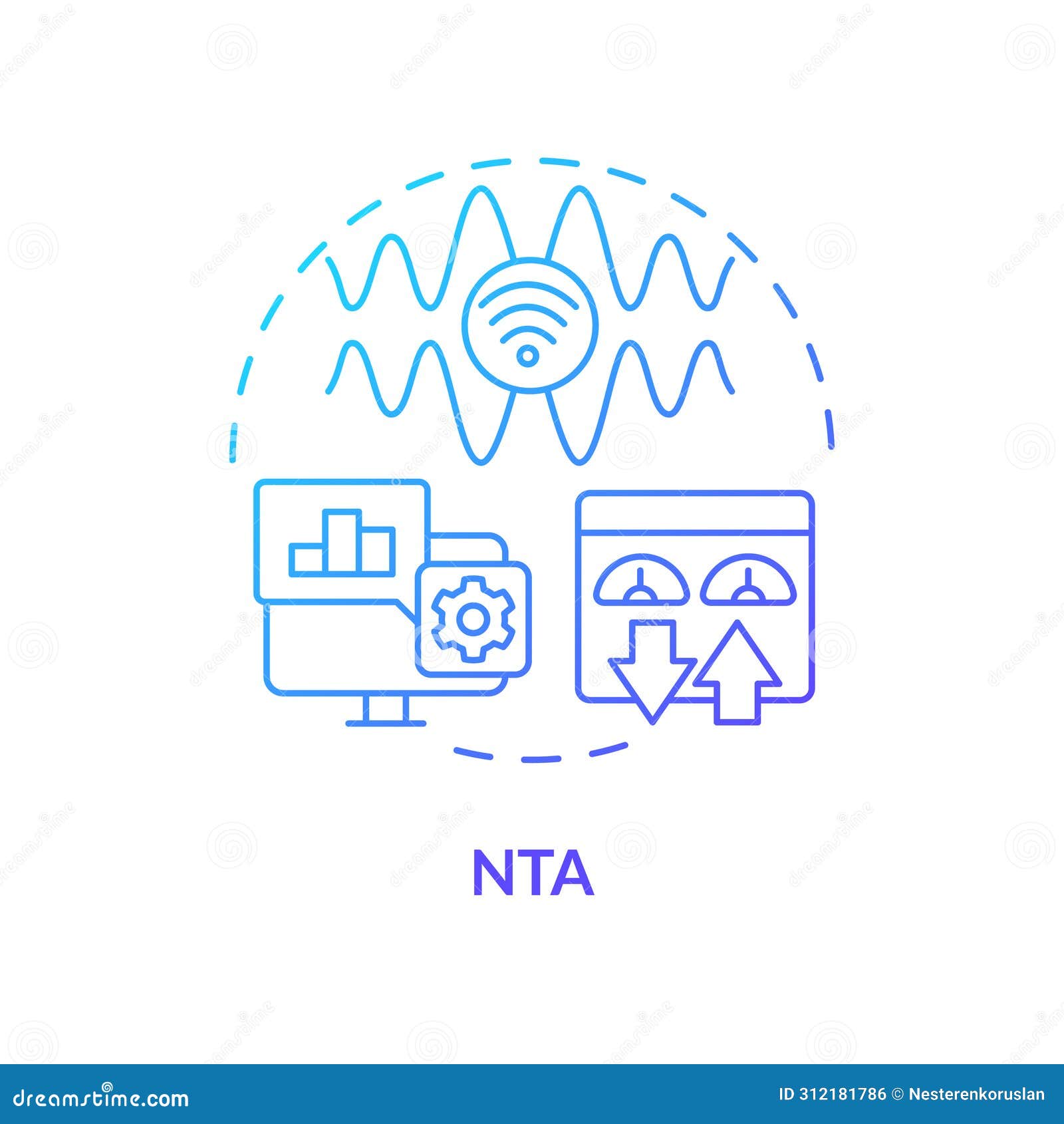 Network Traffic Analysis Blue Gradient Concept Icon Stock Vector ...