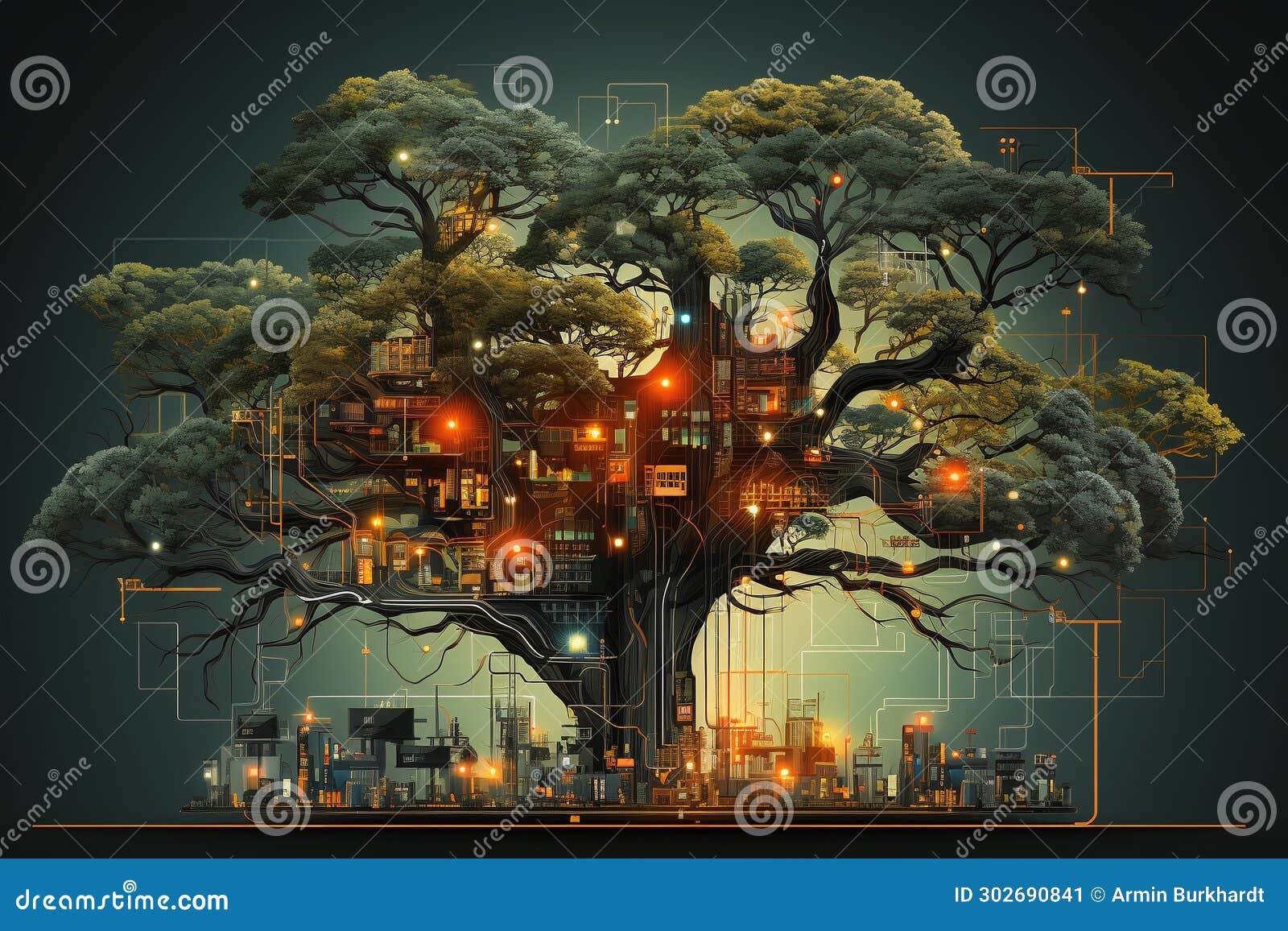 Network Tree Showing the Connection of Different Digital Spaces in a ...