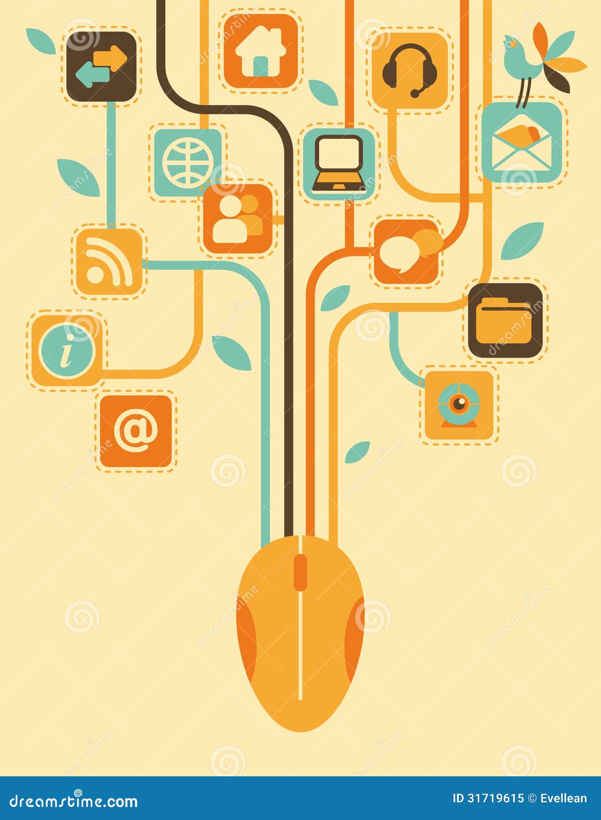 Network Tree stock vector. Illustration of data, connection - 31719615