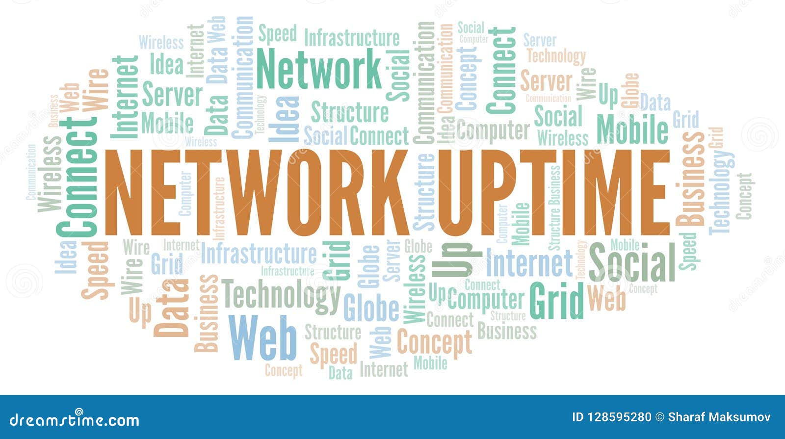 Network Uptime word cloud. stock illustration. Illustration of server ...