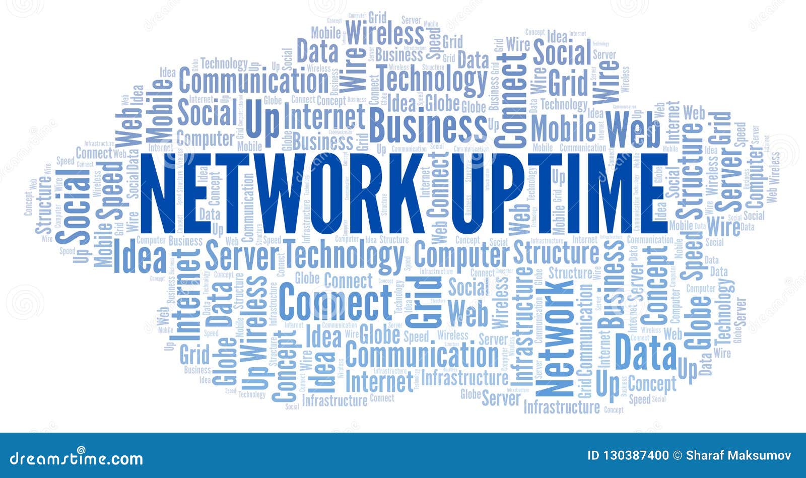 Network Uptime word cloud. stock illustration. Illustration of print ...