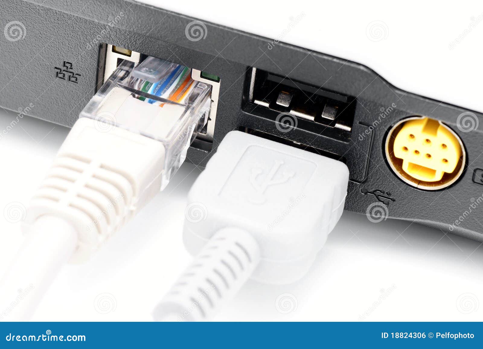 Network and USB Computer Cable Stock Photo - Image of contact ...