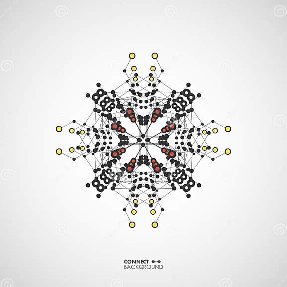 Network Vector Abstract Figure. Design Pattern with Connect Dots and ...
