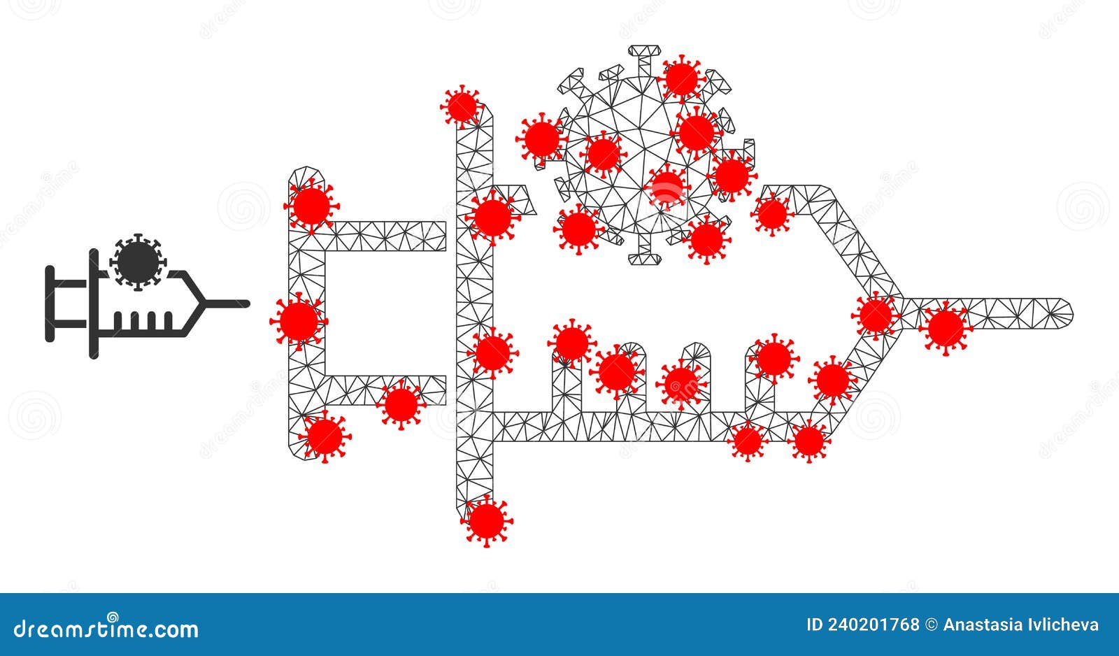 Polygonal Carcass Virus Inoculation Pictogram with Infectious Centers ...