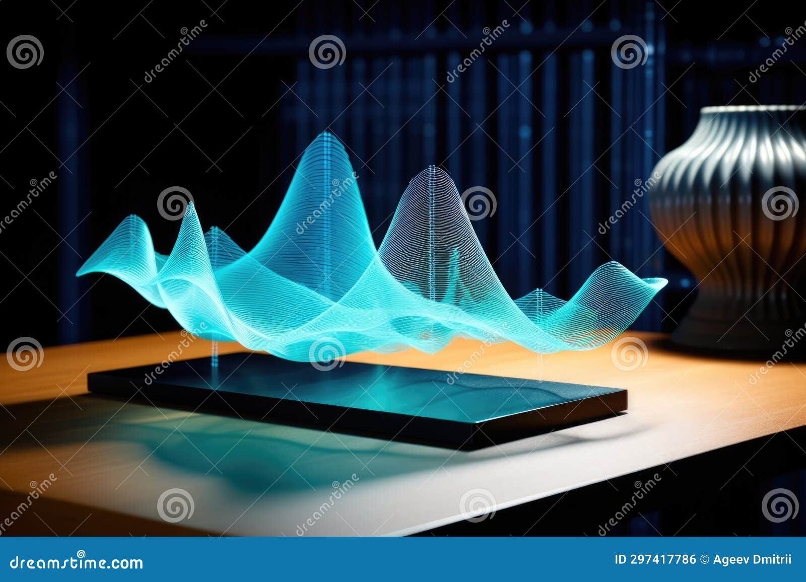Network Wave Futuristic Digital Big Design Background Tech Abstract ...