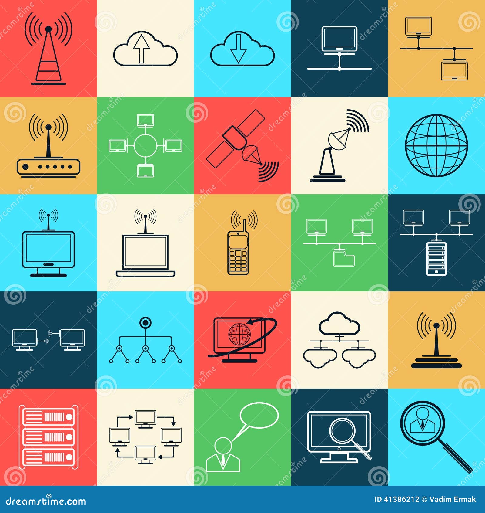 Network web vector icons stock vector. Illustration of information ...