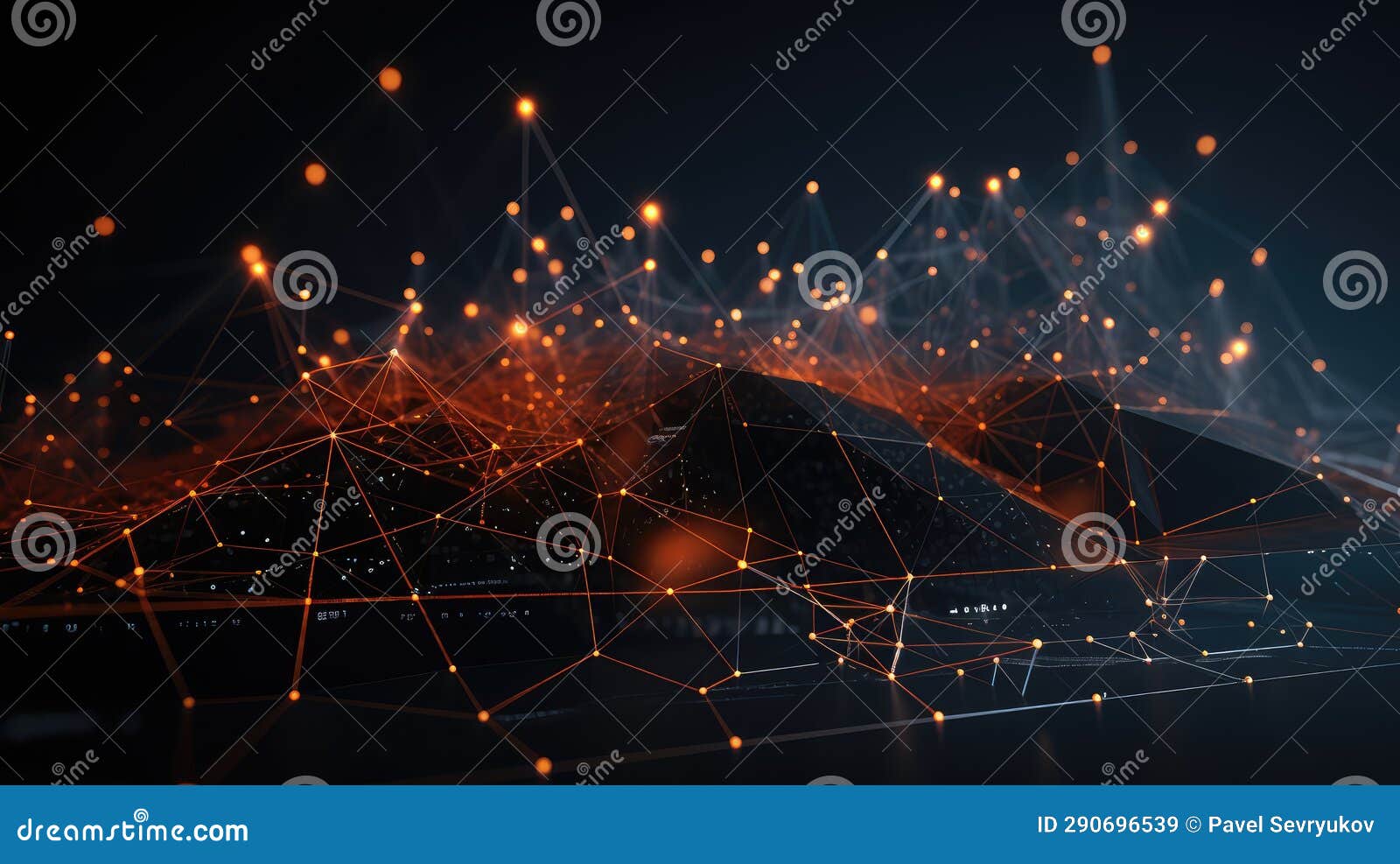 Network Wireframe Visualization Composition Stock Illustration ...