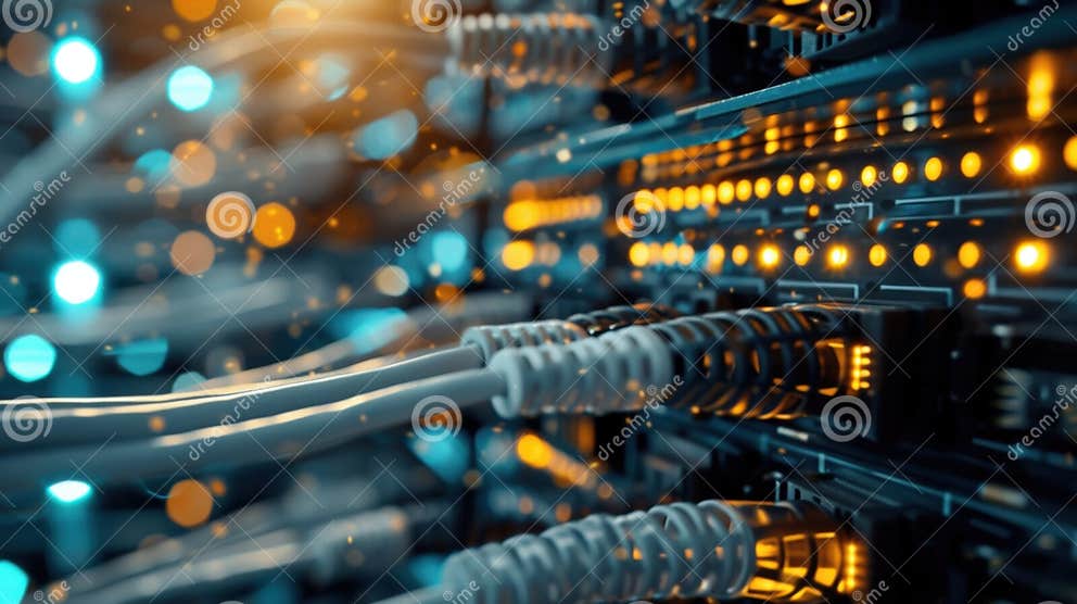 A Network of Wires and Cables Connecting Multiple Machines All Equipped ...