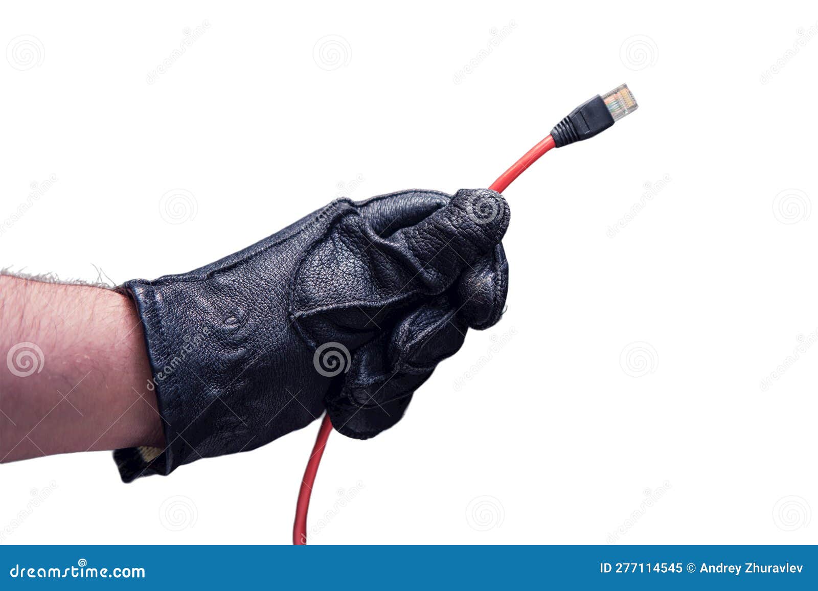 Network Wires in the Hands of a Man, Isolated on the White Background ...
