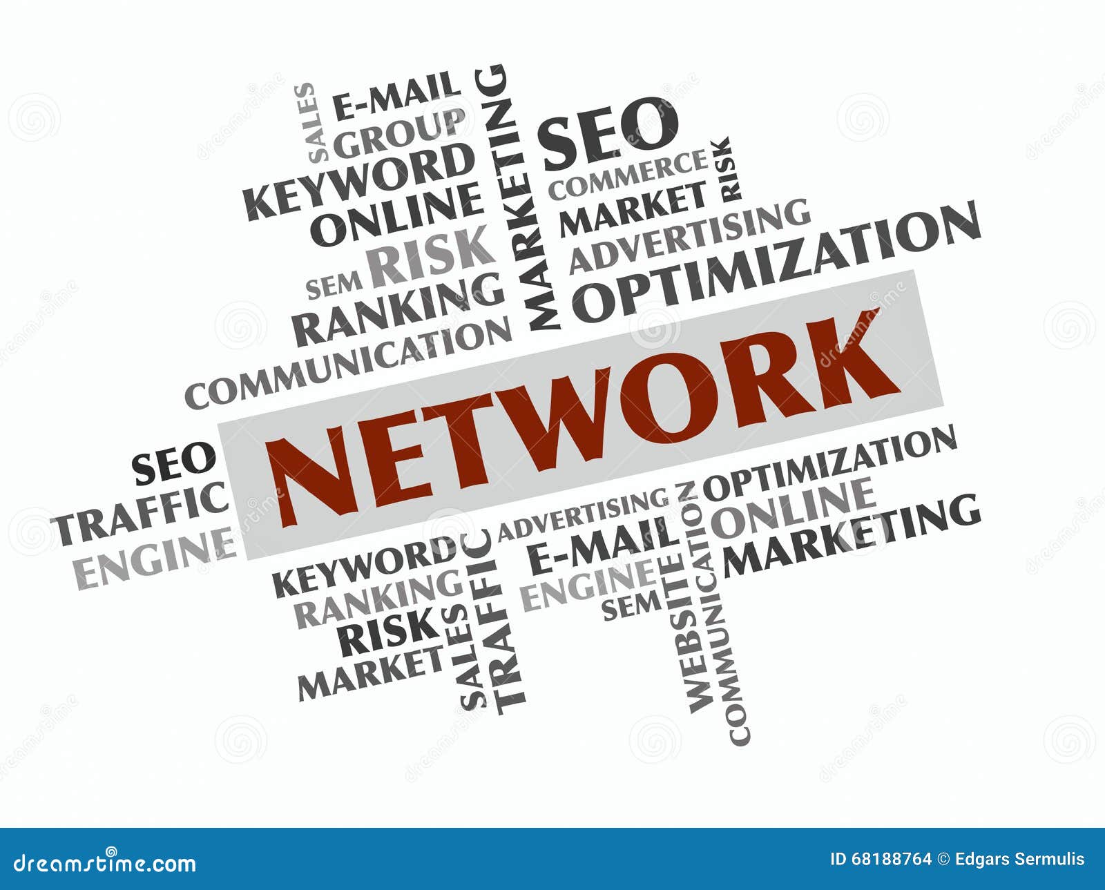 Network Word Cloud, Business Concept Stock Illustration - Illustration ...