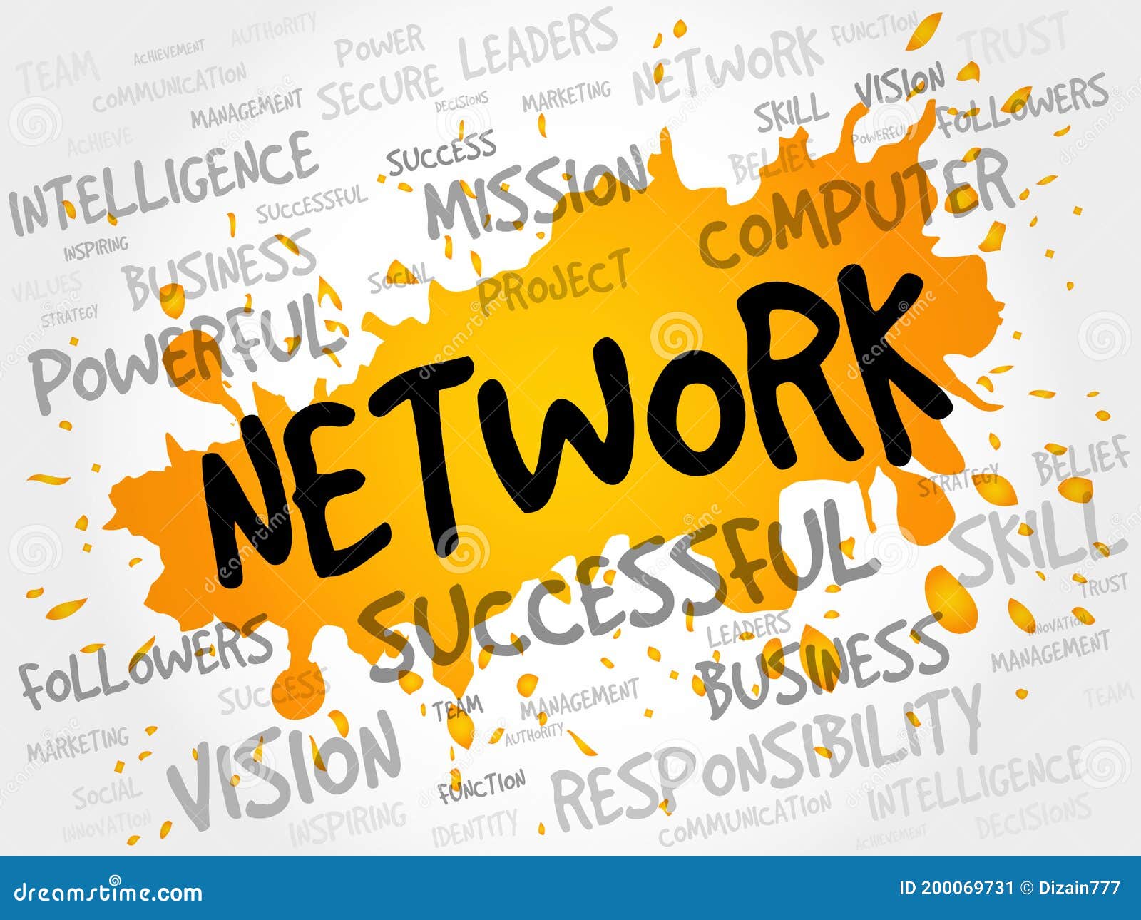 NETWORK word cloud stock illustration. Illustration of group - 200069731