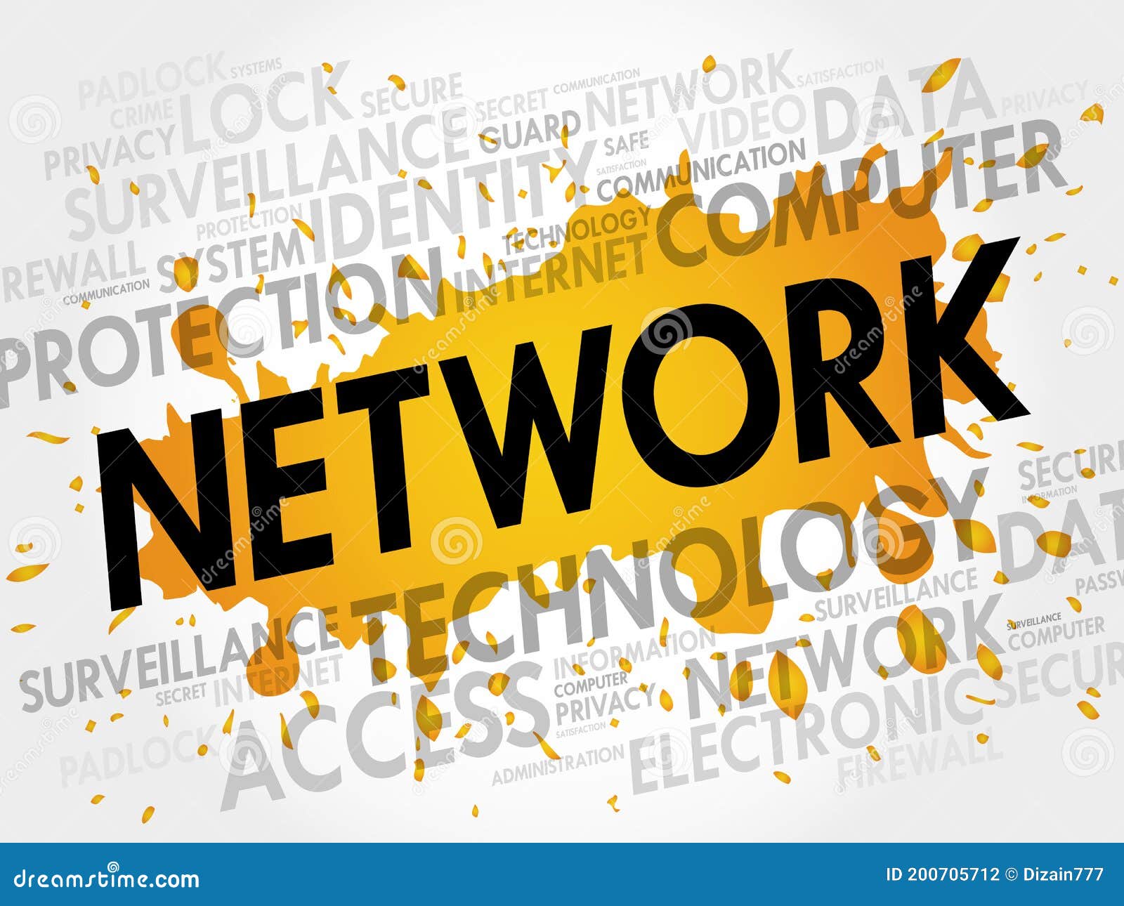 NETWORK word cloud stock illustration. Illustration of business - 200705712