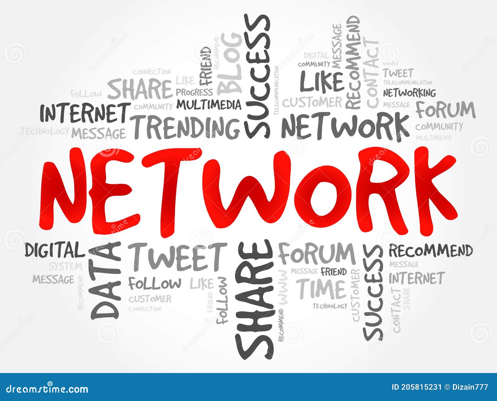 Network word cloud stock illustration. Illustration of collage - 205815231