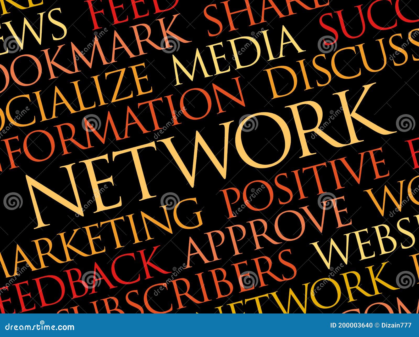 Network word cloud collage stock illustration. Illustration of blog ...