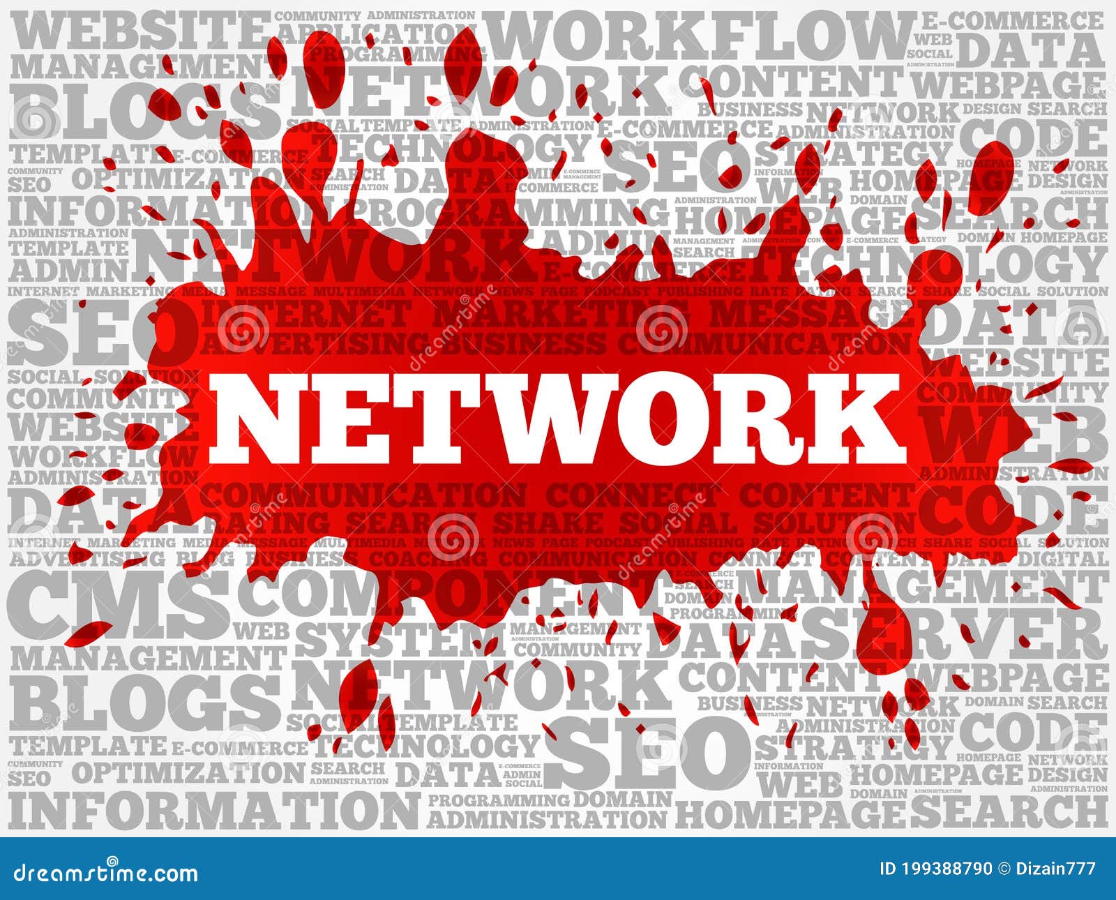 Network word cloud collage stock illustration. Illustration of client ...