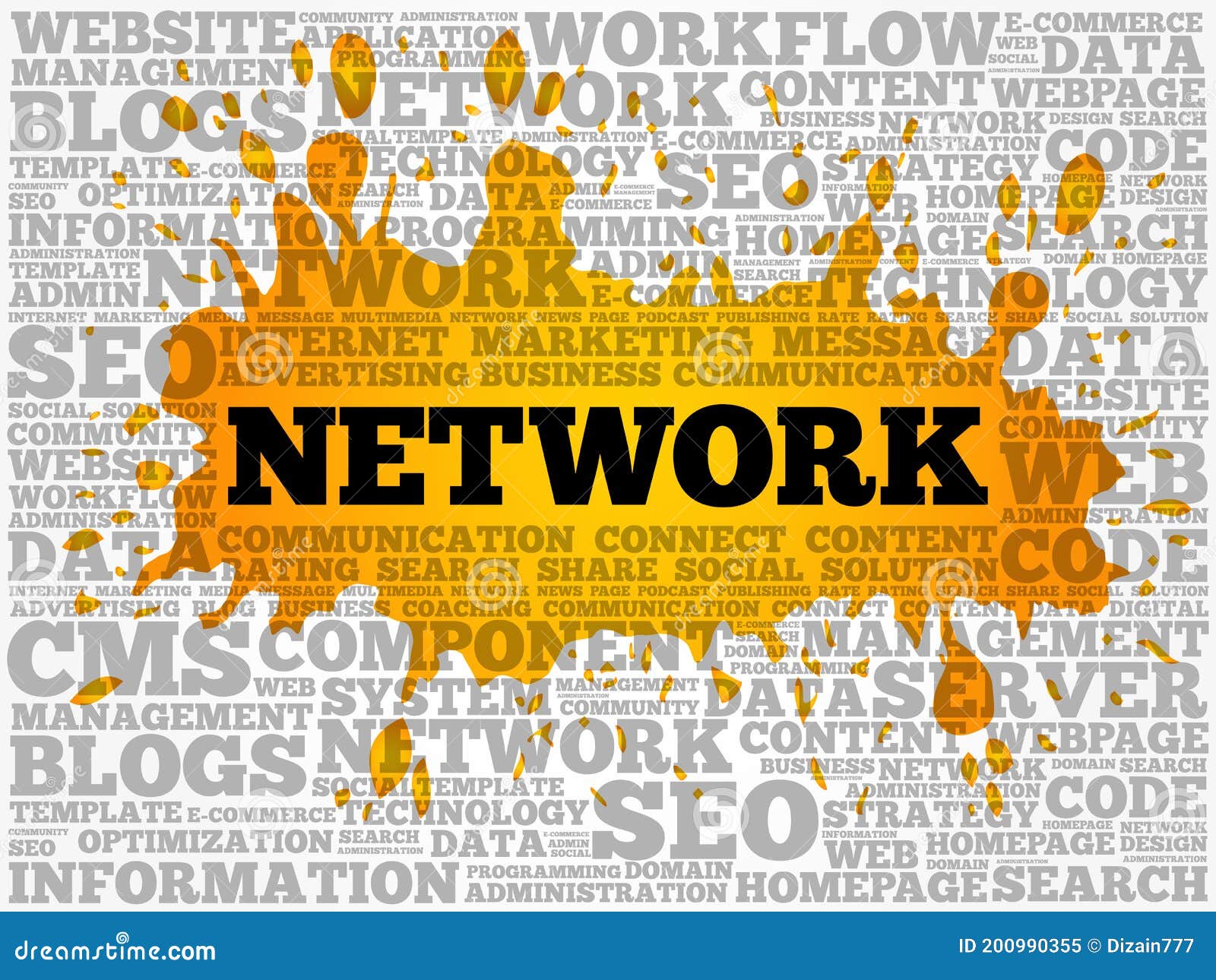 Network word cloud collage stock illustration. Illustration of open ...
