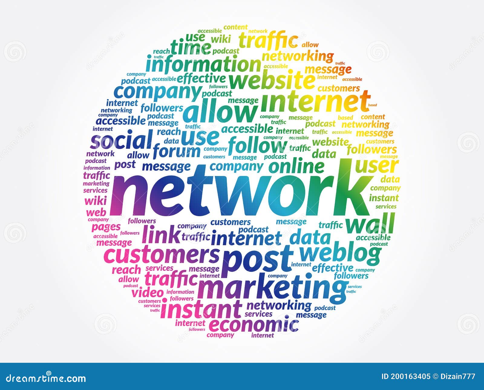 Network word cloud concept stock illustration. Illustration of people ...