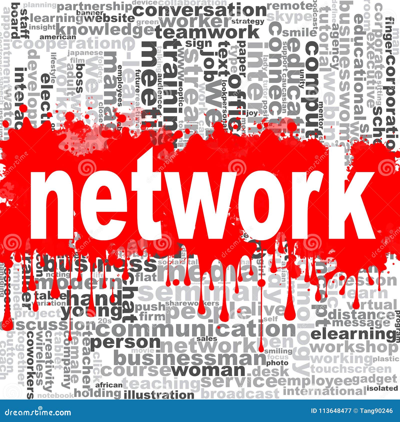 Network word cloud stock illustration. Illustration of connection ...