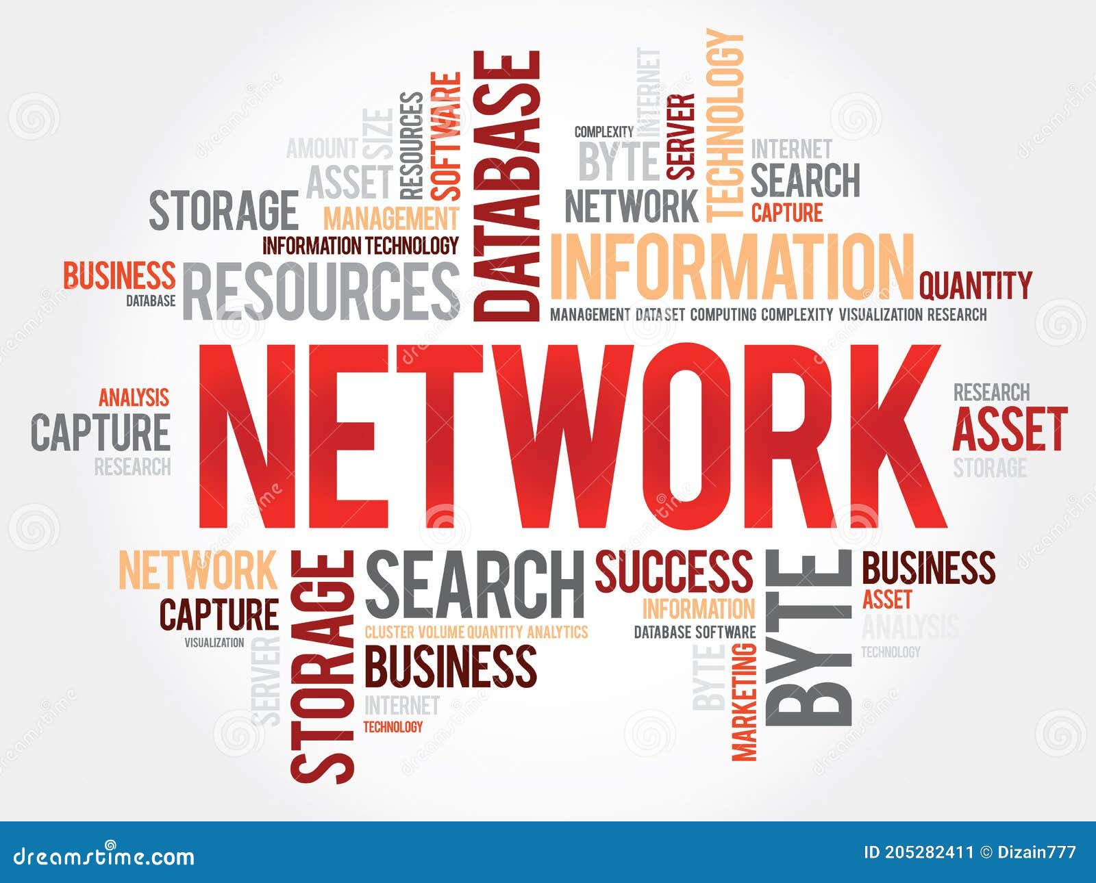 Network word cloud stock illustration. Illustration of concept - 205282411