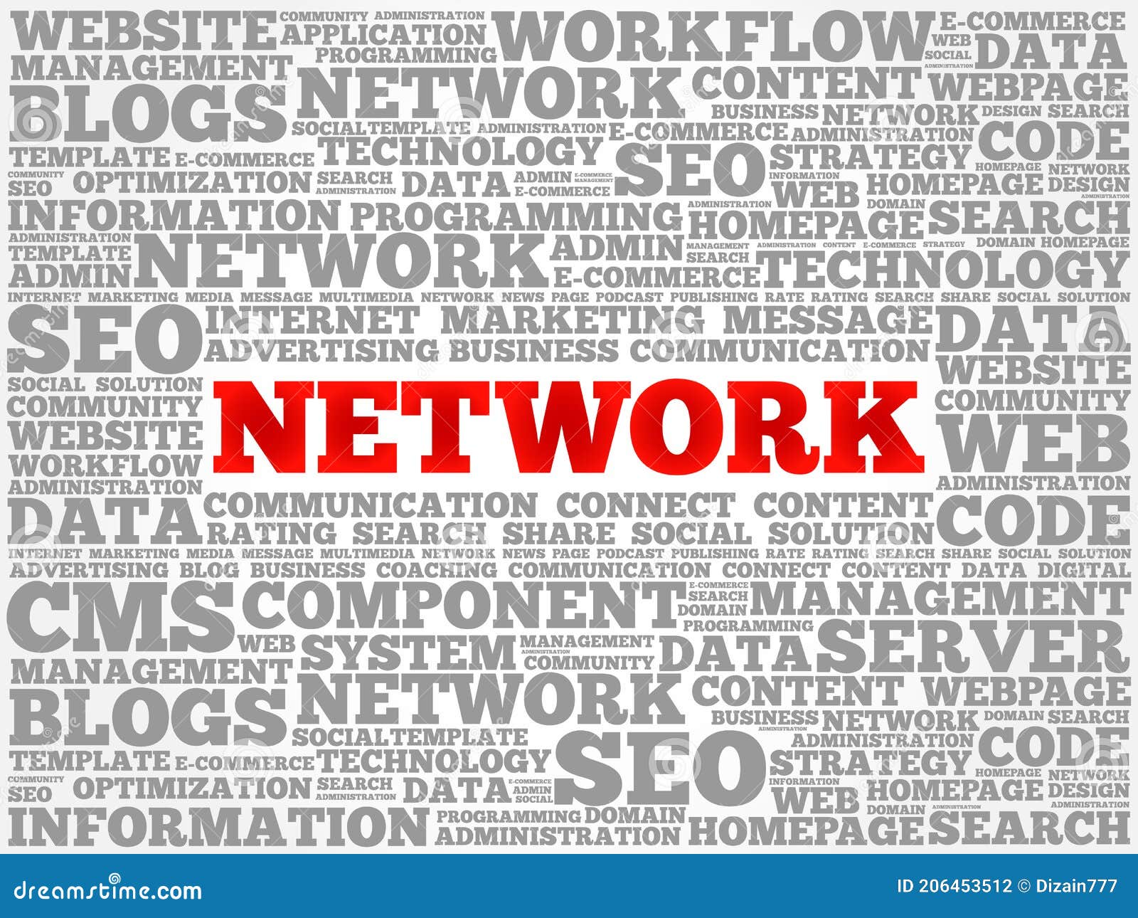 Network word cloud stock illustration. Illustration of server - 206453512
