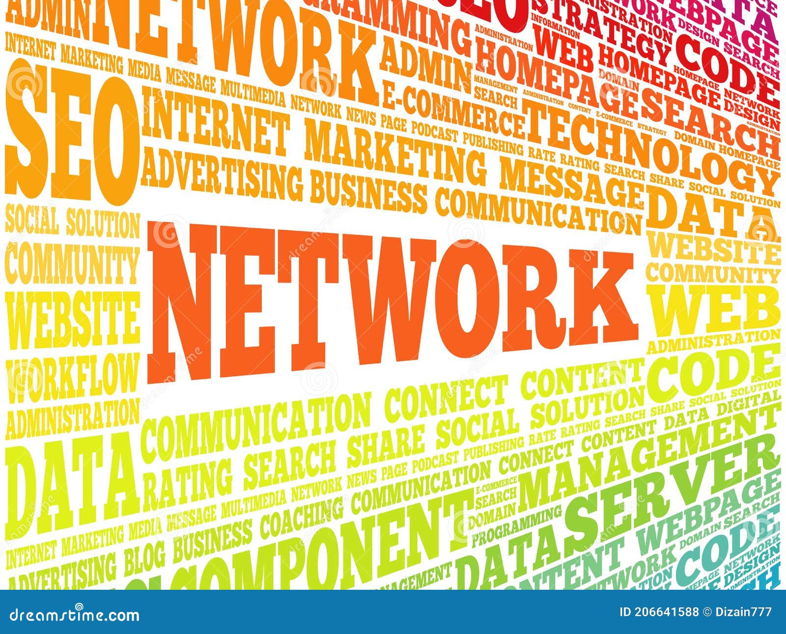 Network word cloud stock illustration. Illustration of cloud - 206641588