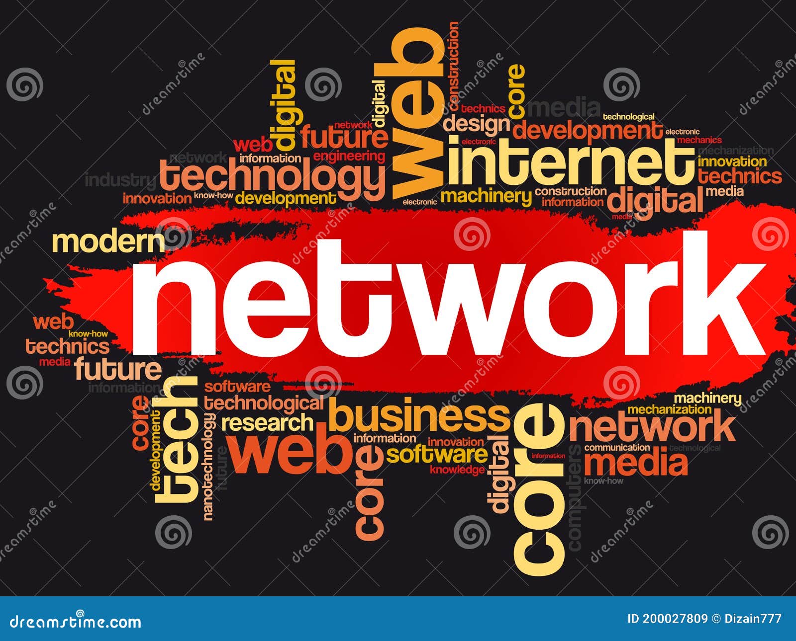 Network word cloud stock illustration. Illustration of backup - 200027809