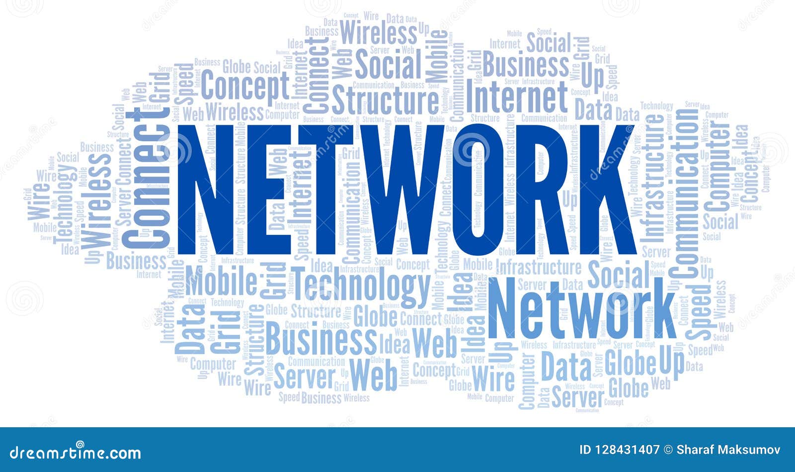 Network word cloud. stock illustration. Illustration of typography ...
