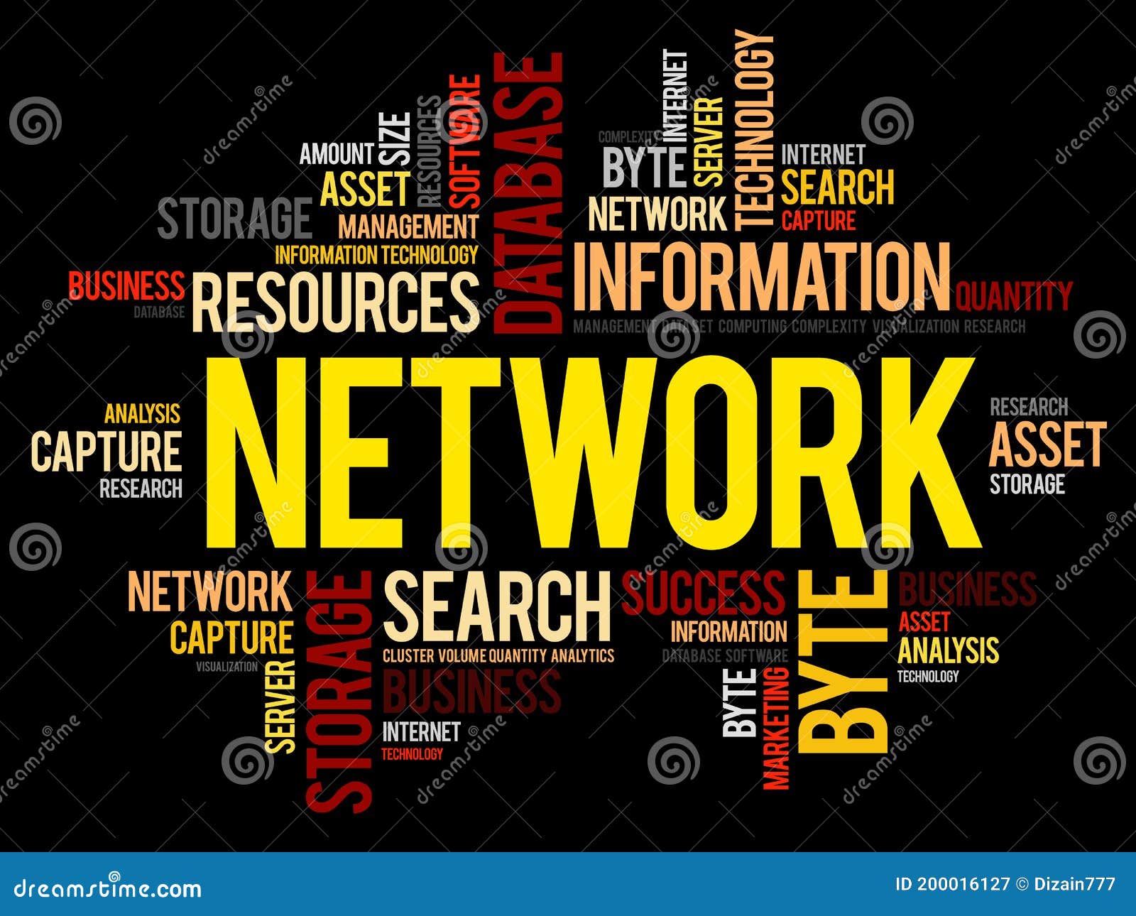 Network word cloud stock illustration. Illustration of communication ...