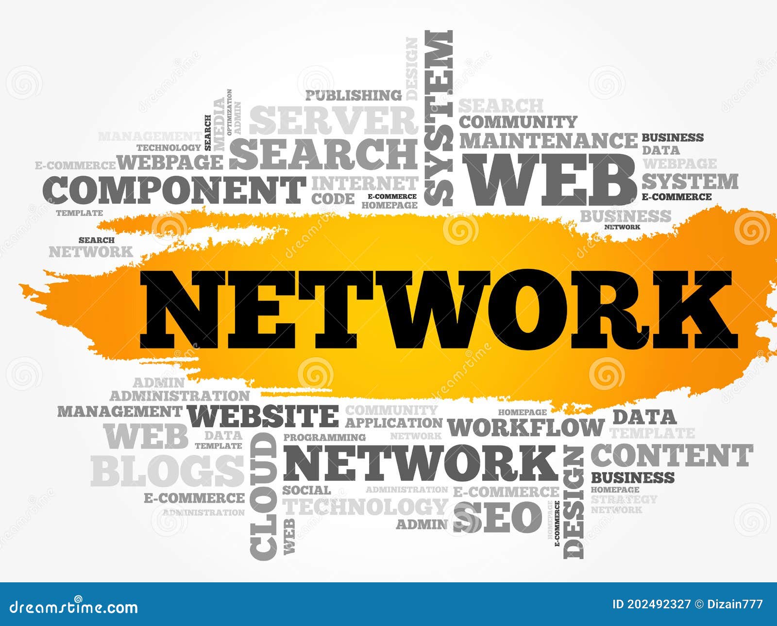 Network word cloud stock illustration. Illustration of blog - 202492327