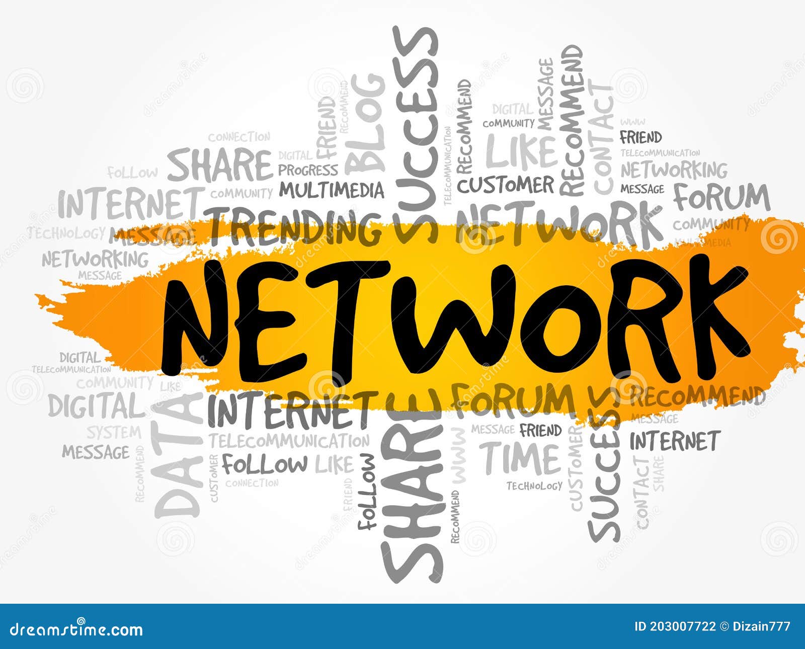 Network word cloud stock illustration. Illustration of collage - 203007722