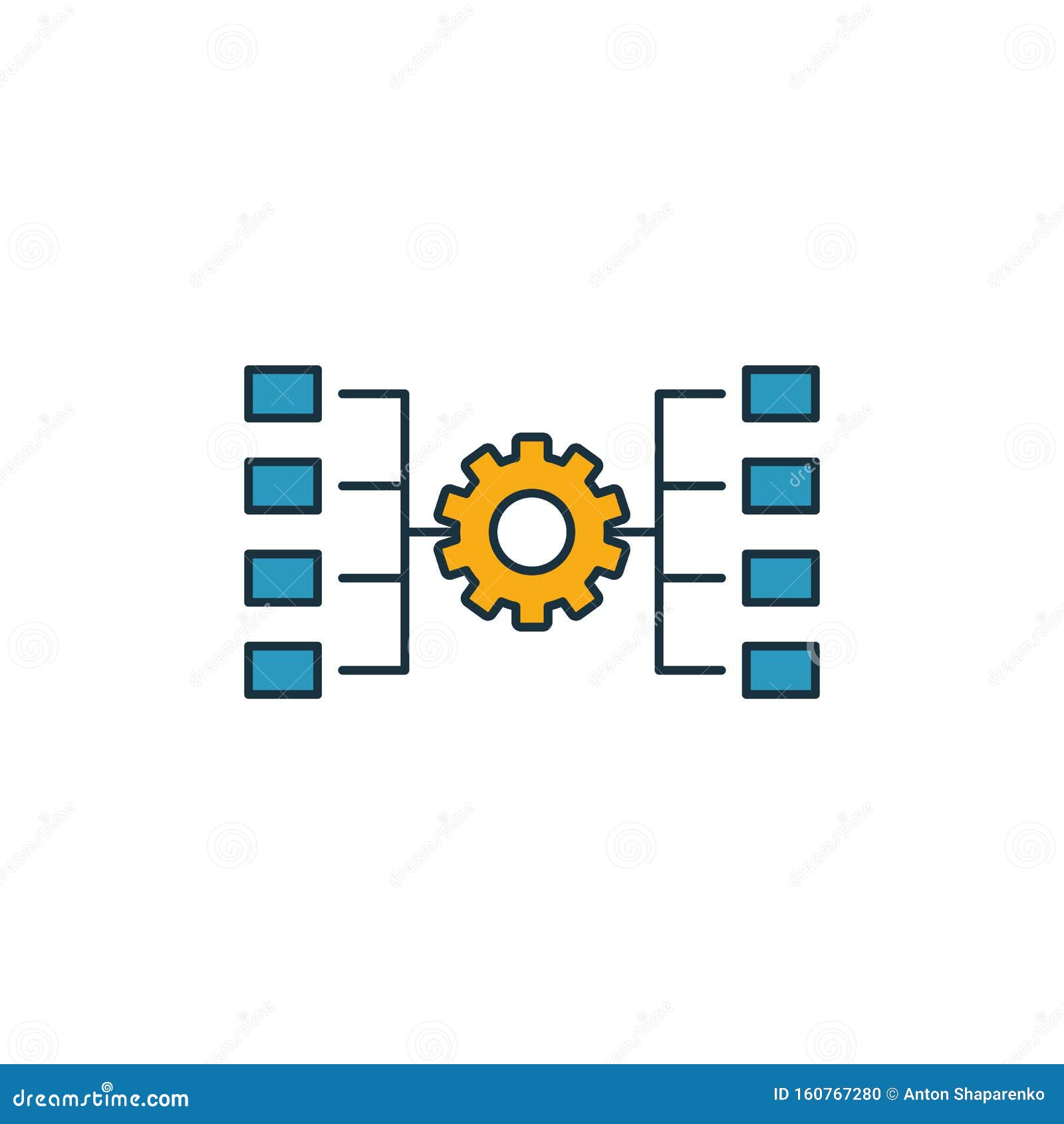 Network Workflow Icon. Outline Filled Creative Elemet from Big Data ...