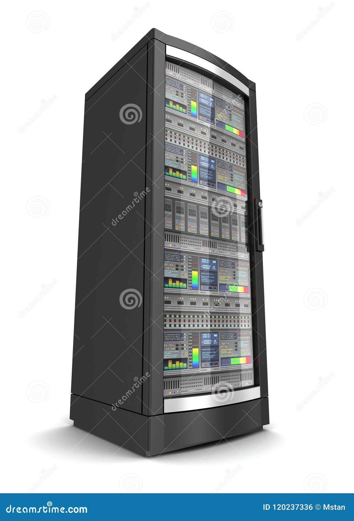 Single Network Workstation Server 3d Illustration Stock Illustration ...