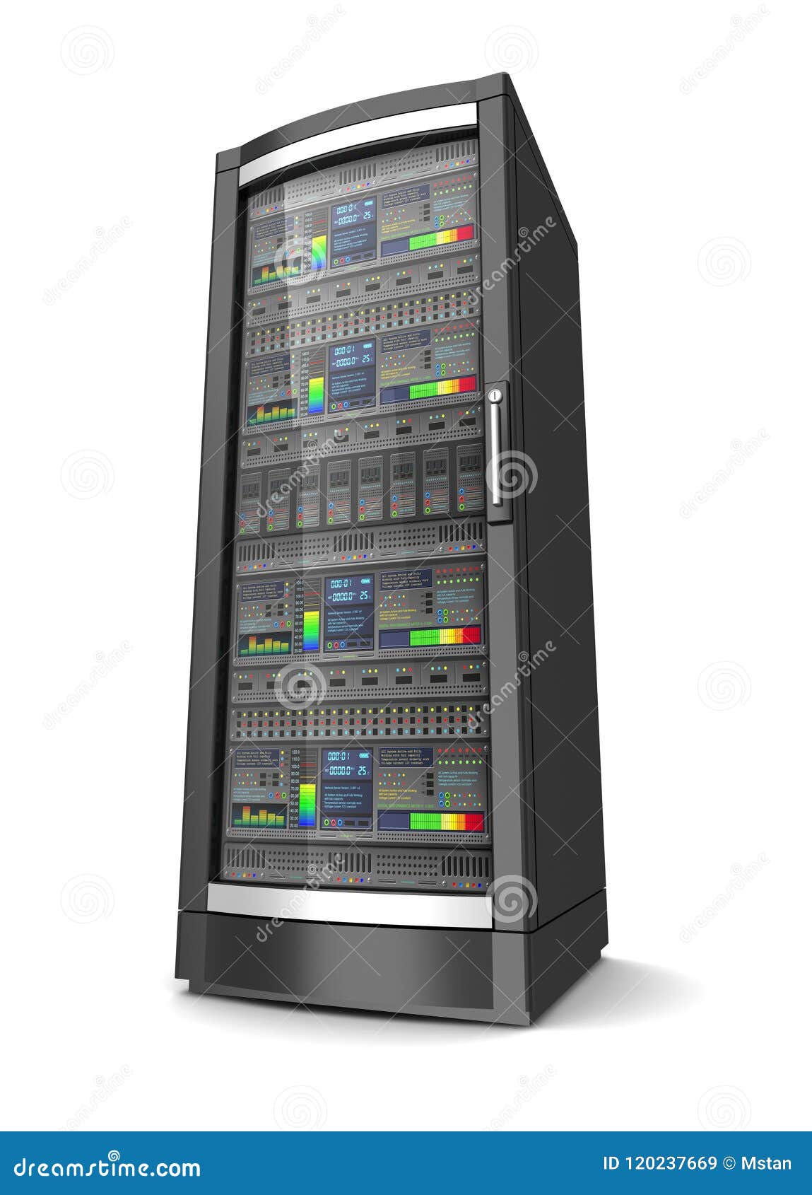 Single Network Workstation Server 3d Illustration Stock Illustration ...