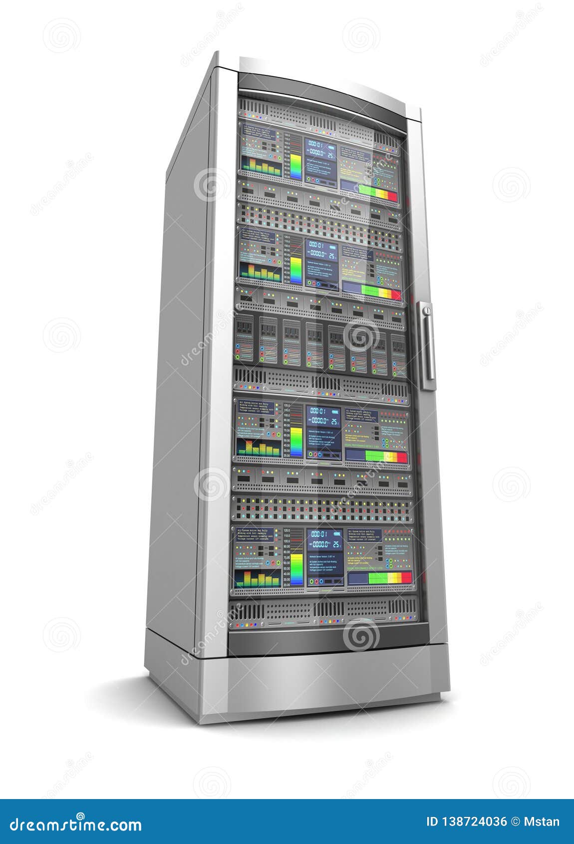 Single Network Workstation Server 3d Illustration Stock Illustration ...